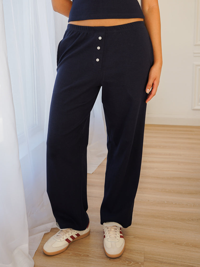 Rib Boxer Pants Navy – Wildflo Studio